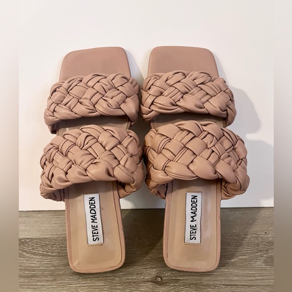 Steve Madden | Shoes | Steve Madden Woven Faux Leather Braided Sandals ...
